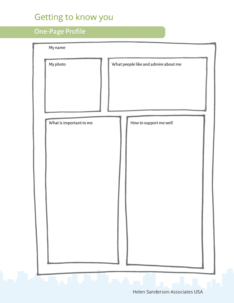 Getting started with a one-page profile - Helen Sanderson Associates