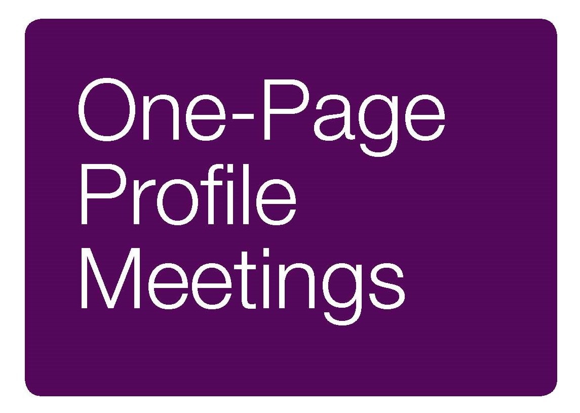 One Page Profile Meetings Helen Sanderson Associates One Page Profile Meetings Helen Sanderson Associates